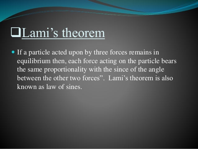 Lami's theorem