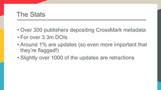 Managing errata and retractions with CrossMark | PPT