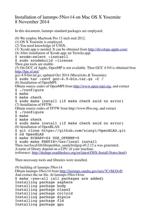 Installation of lammps-5Nov14 on Mac OS X Yosemite | PDF