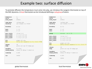 Non-equilibrium molecular dynamics with LAMMPS | PDF