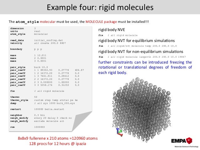 Non Equilibrium Molecular Dynamics With Lammps