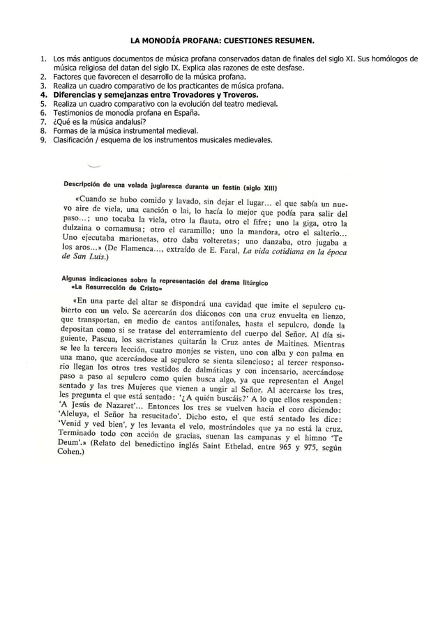 La monodía profana en la edad media | PDF