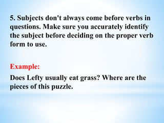 Subject Verb Agreement | PPTX