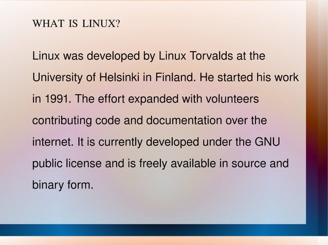 Linux basics | ODP | Operating Systems | Computer Software and Applications