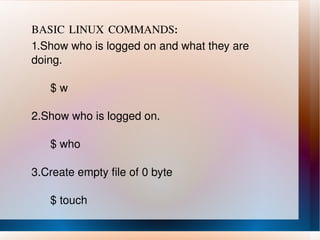 Linux basics | ODP | Operating Systems | Computer Software and Applications