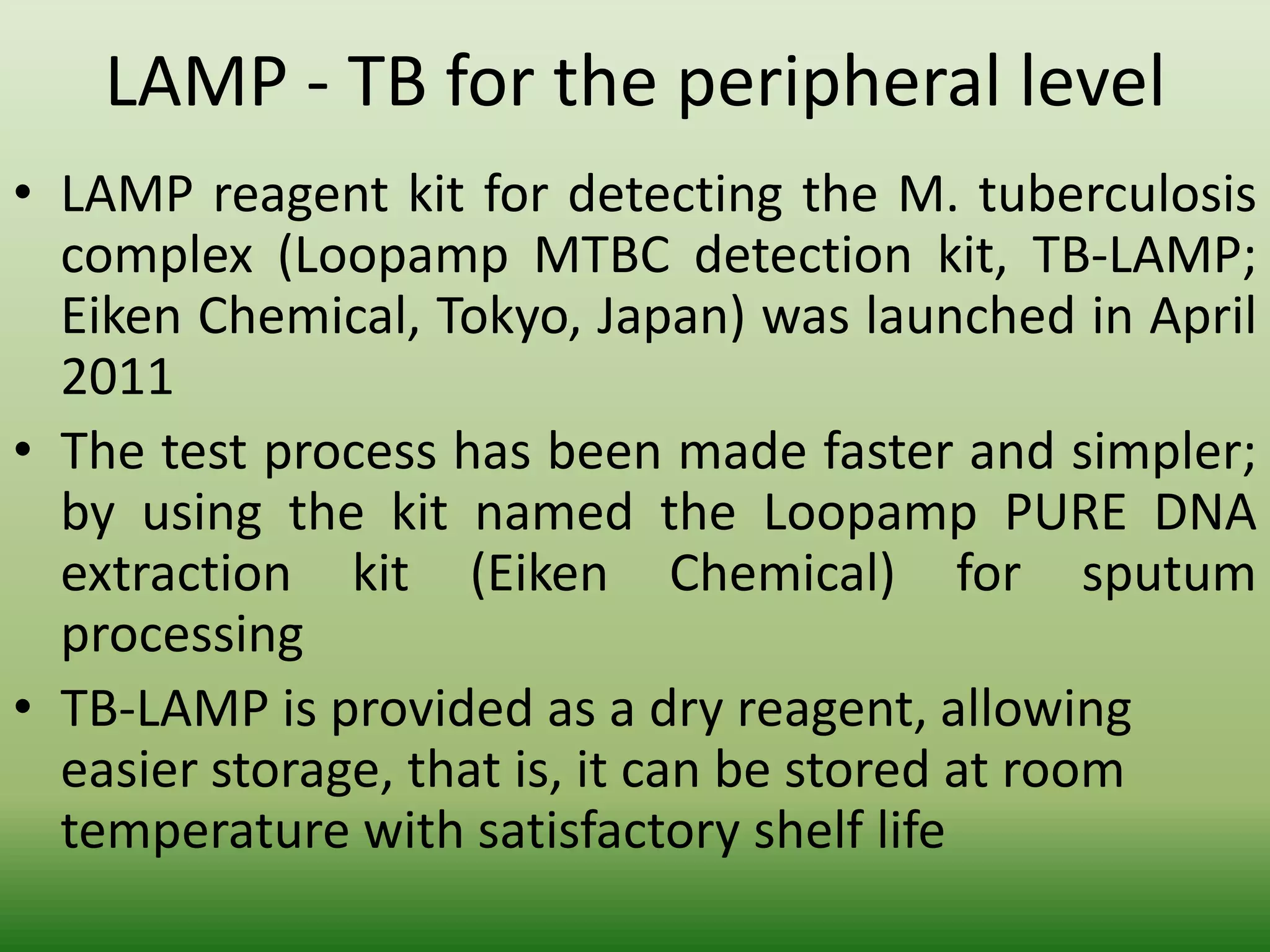 LAMP (Loop Mediated Isothermal Amplification) | PPTX | Infectious Diseases | Diseases and Conditions