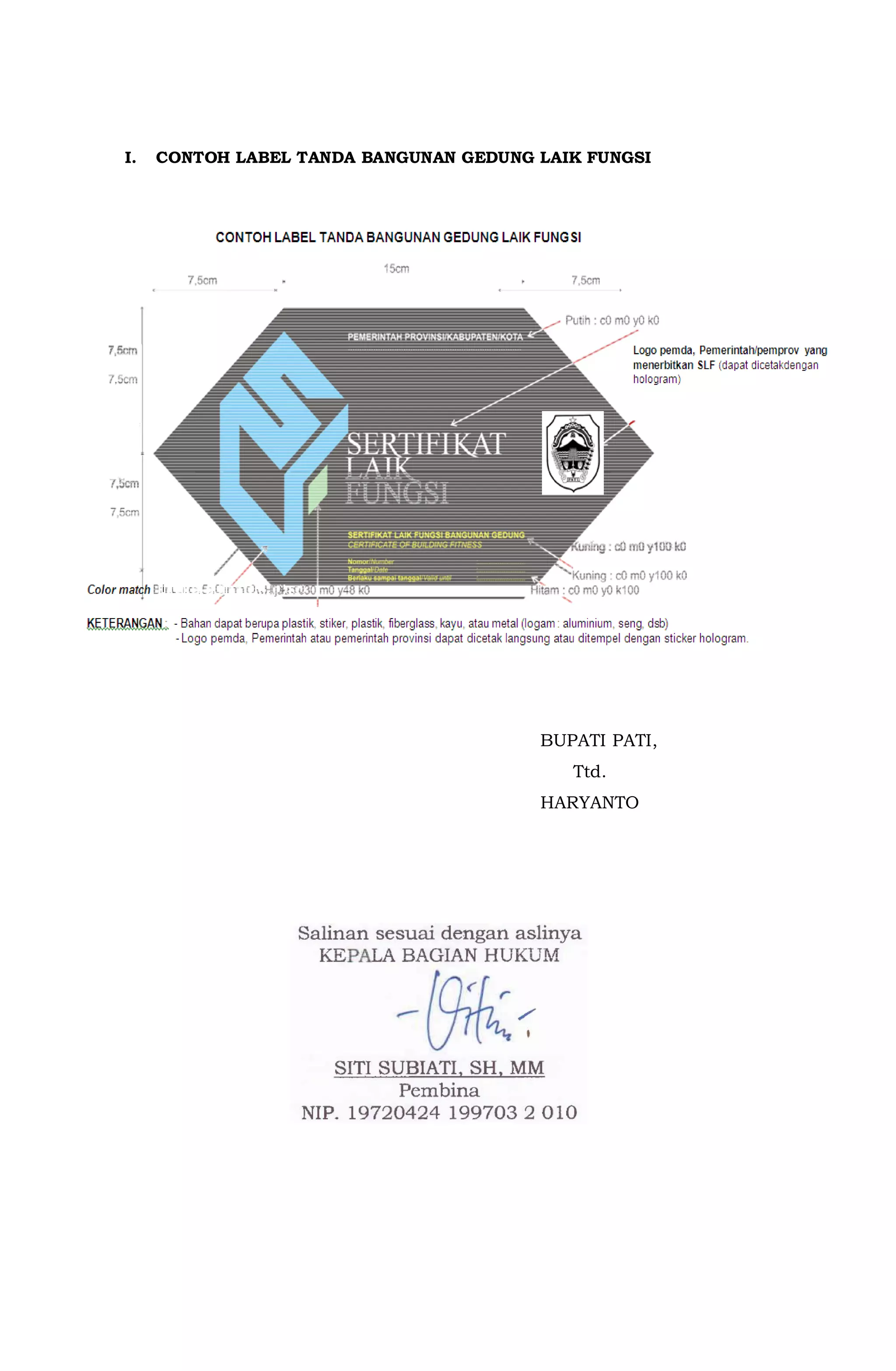 Lamp perbup-61-th-2017-sertifikat-laik-fungsi-bangunan-gedung | PDF