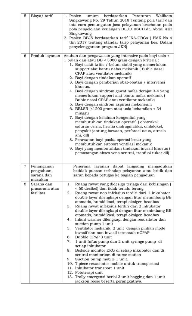 (Lamp 1.27) standar pelayanan nicu | PDF