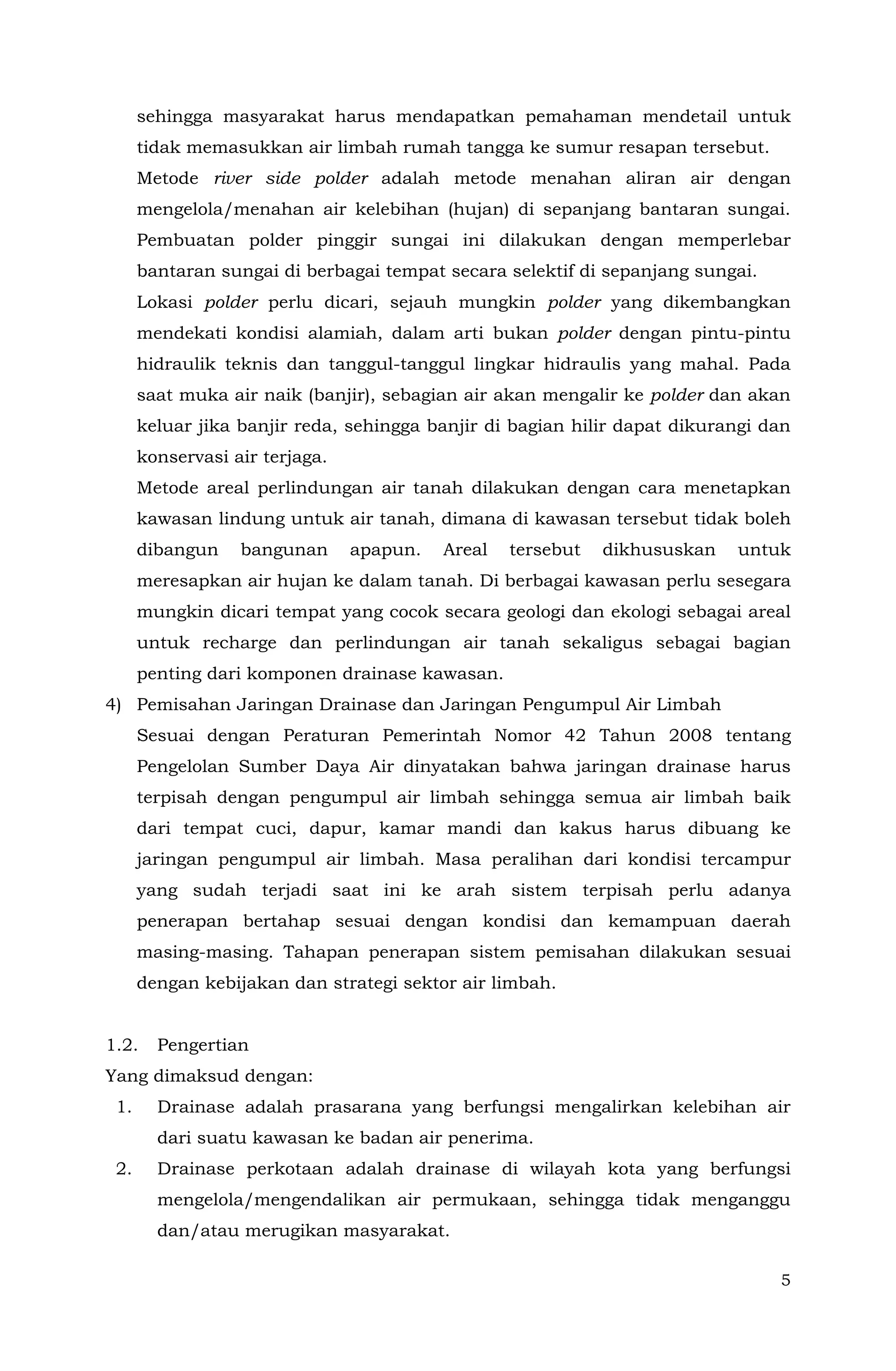 Permen PU No 12 Tahun 2014 tentang Drainase Perkotaan - Lamp1 | PDF