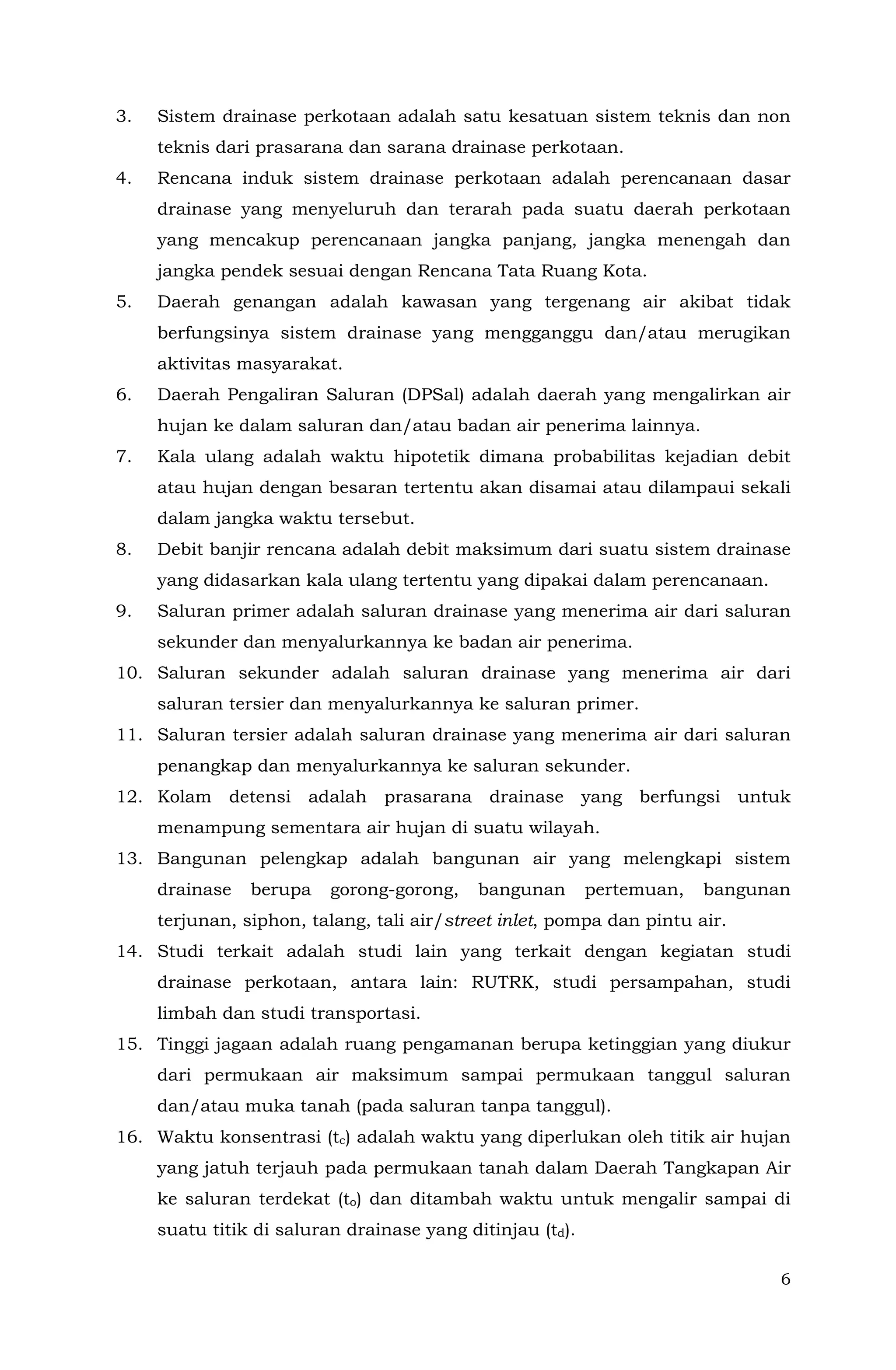 Permen PU No 12 Tahun 2014 tentang Drainase Perkotaan - Lamp1 | PDF