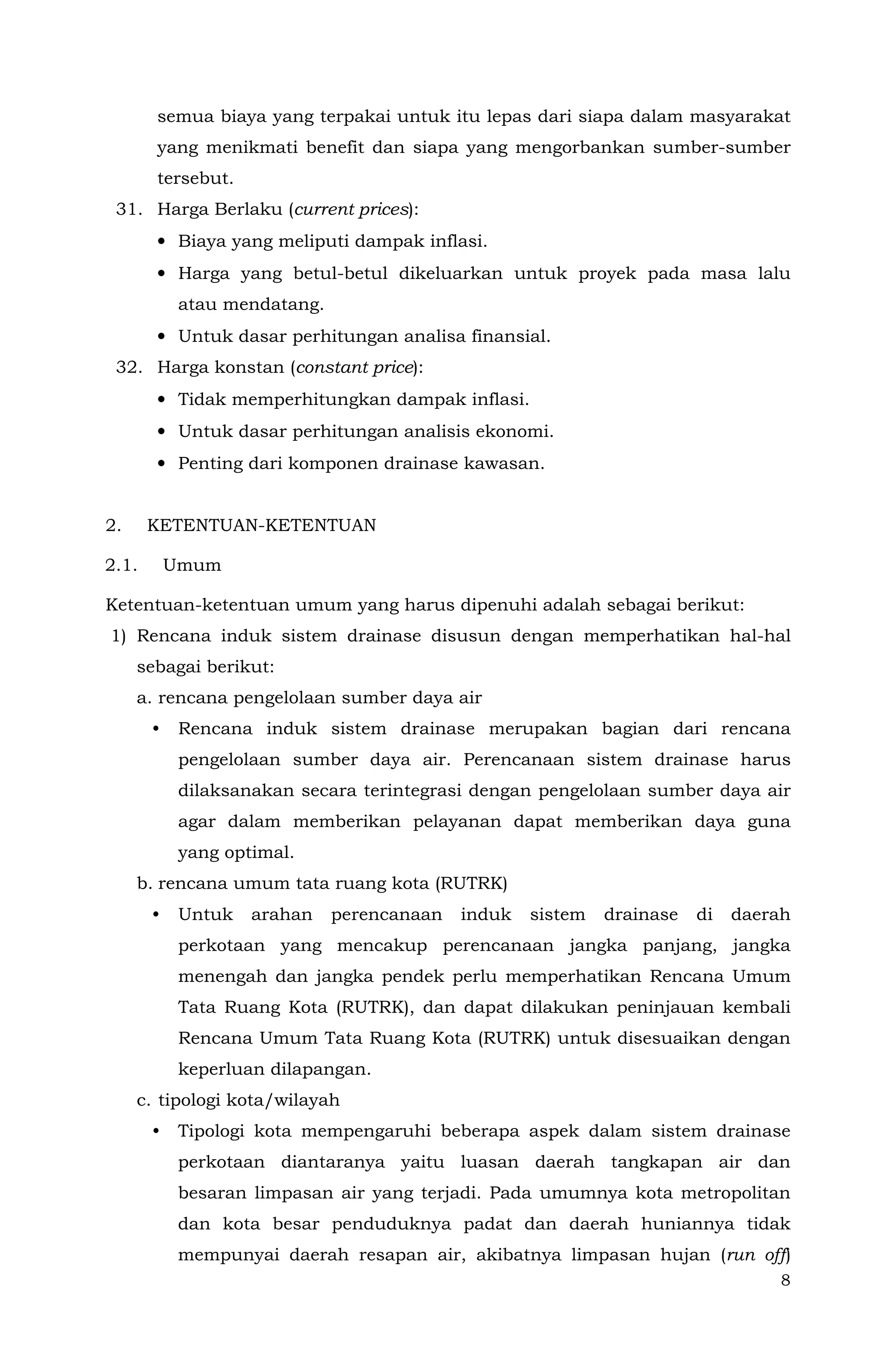 Permen PU No 12 Tahun 2014 tentang Drainase Perkotaan - Lamp1 | PDF