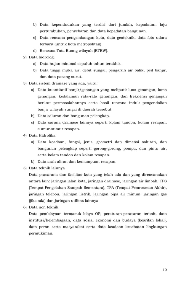 Permen PU No 12 Tahun 2014 tentang Drainase Perkotaan - Lamp1 | PDF