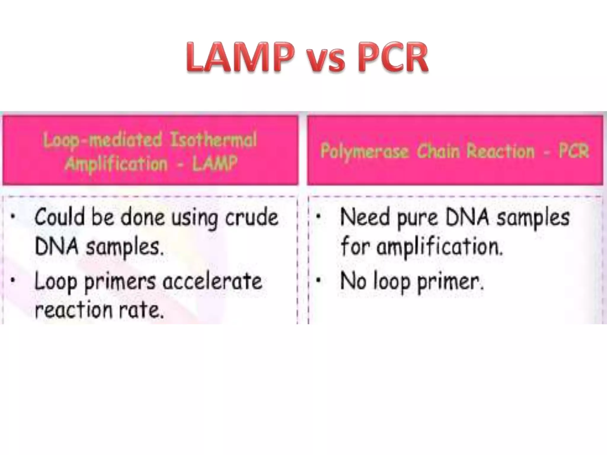 Loop Mediated Isothermal Amplification | PPTX