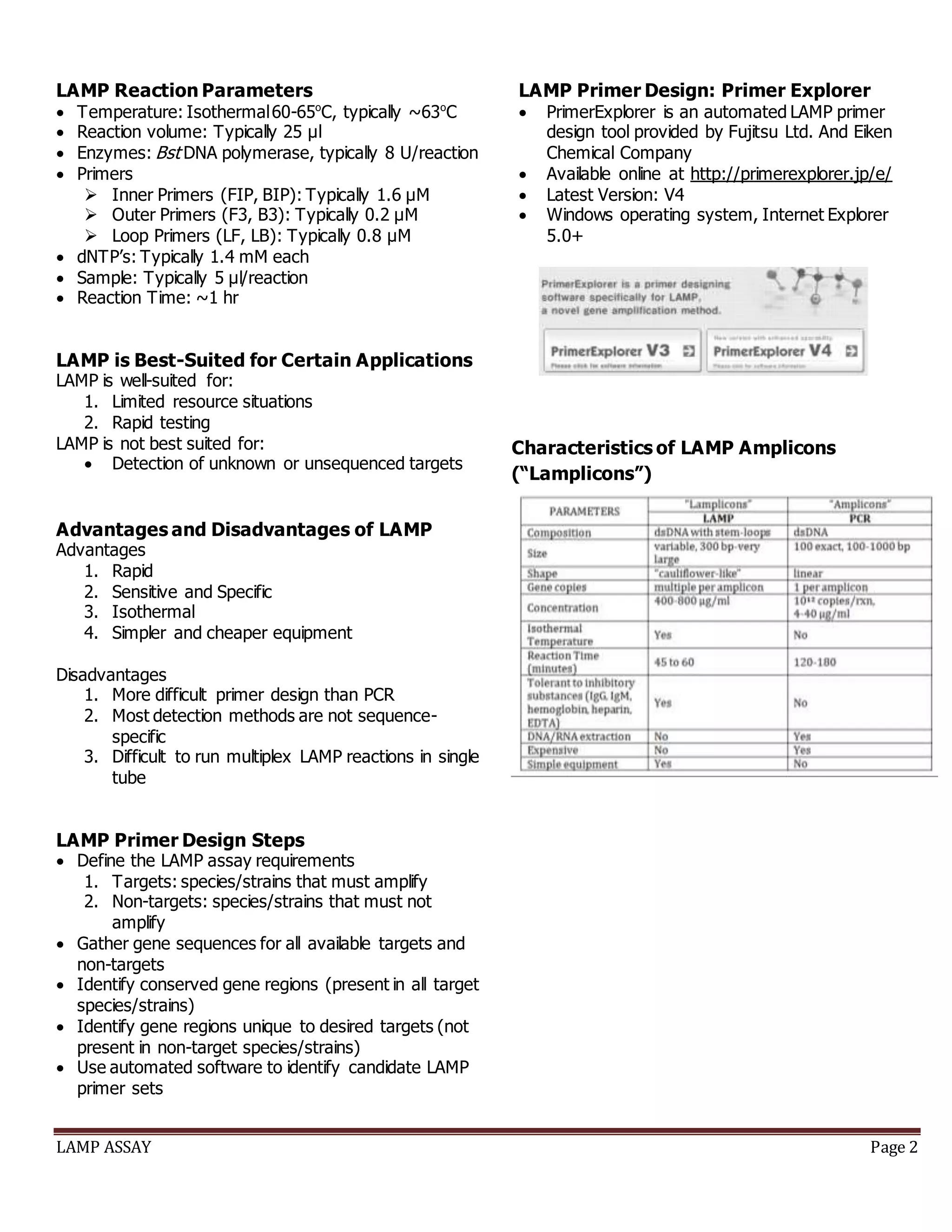 Lamp assay by Dr. C. Domingo | PDF