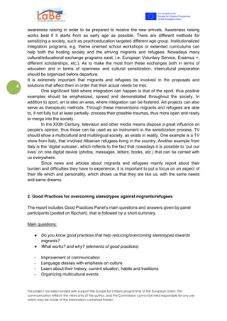 LaBe project "How to overcome stereotypes about migrants?" | PDF