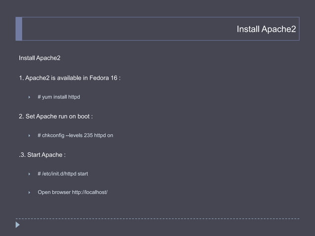 Lamp introduction in Fedora | PPTX | Programming Languages | Computing