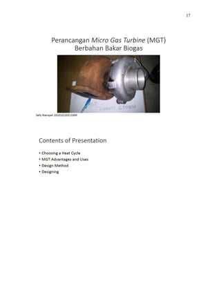 Perancangan Turbin Gas Berbahan Bakar Biogas | PDF