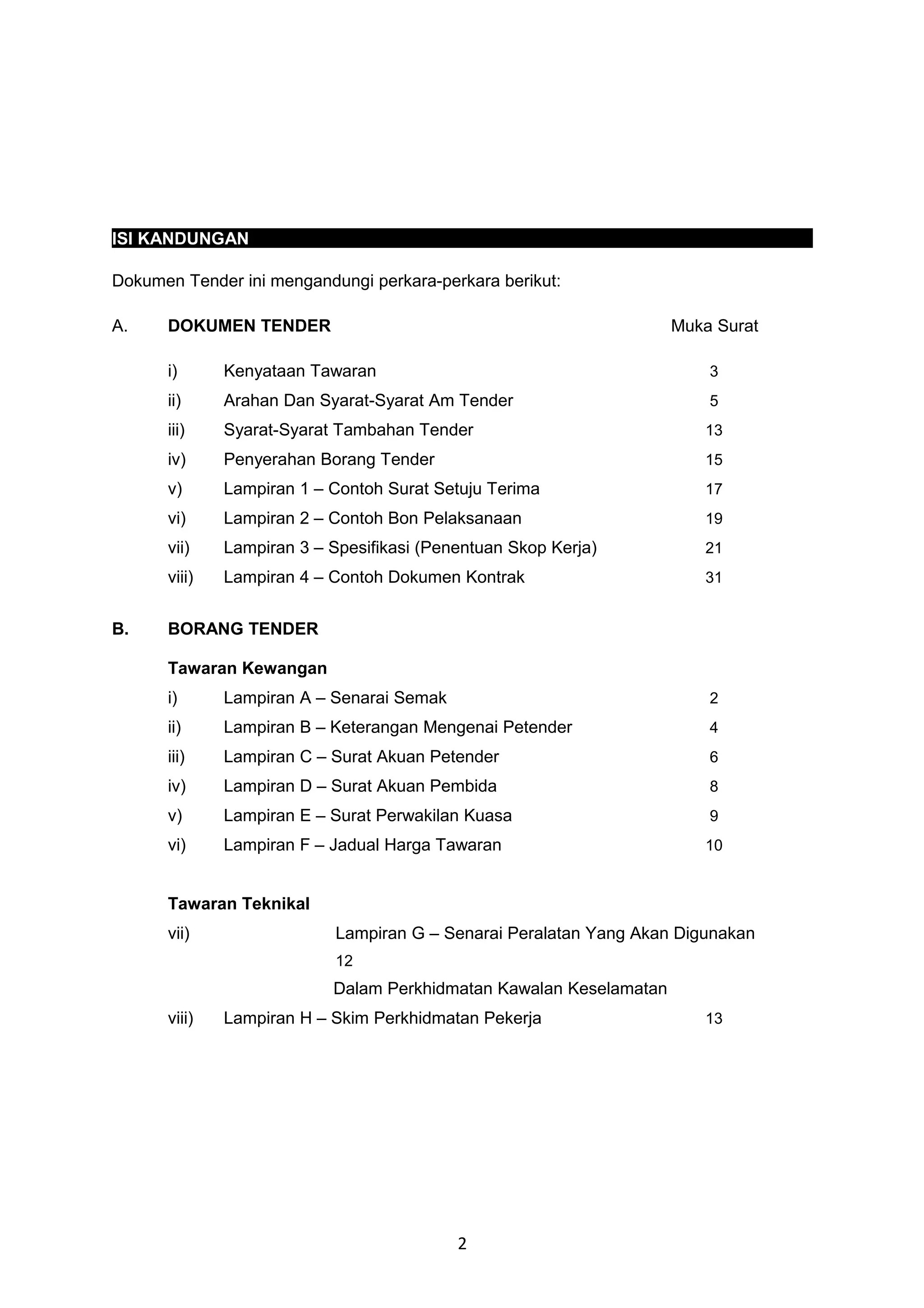 Dokumen Tender | DOC