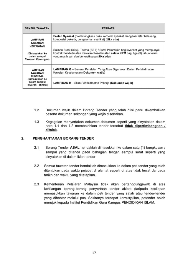 Dokumen Tender | DOC