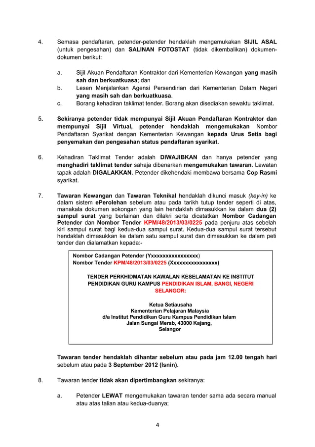 Dokumen Tender | DOC