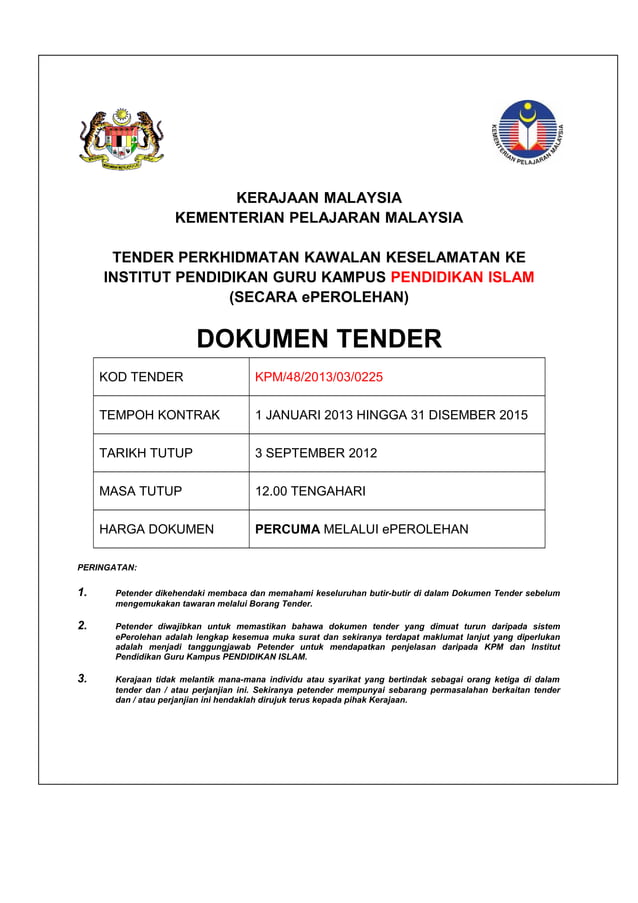 Dokumen Tender | PDF
