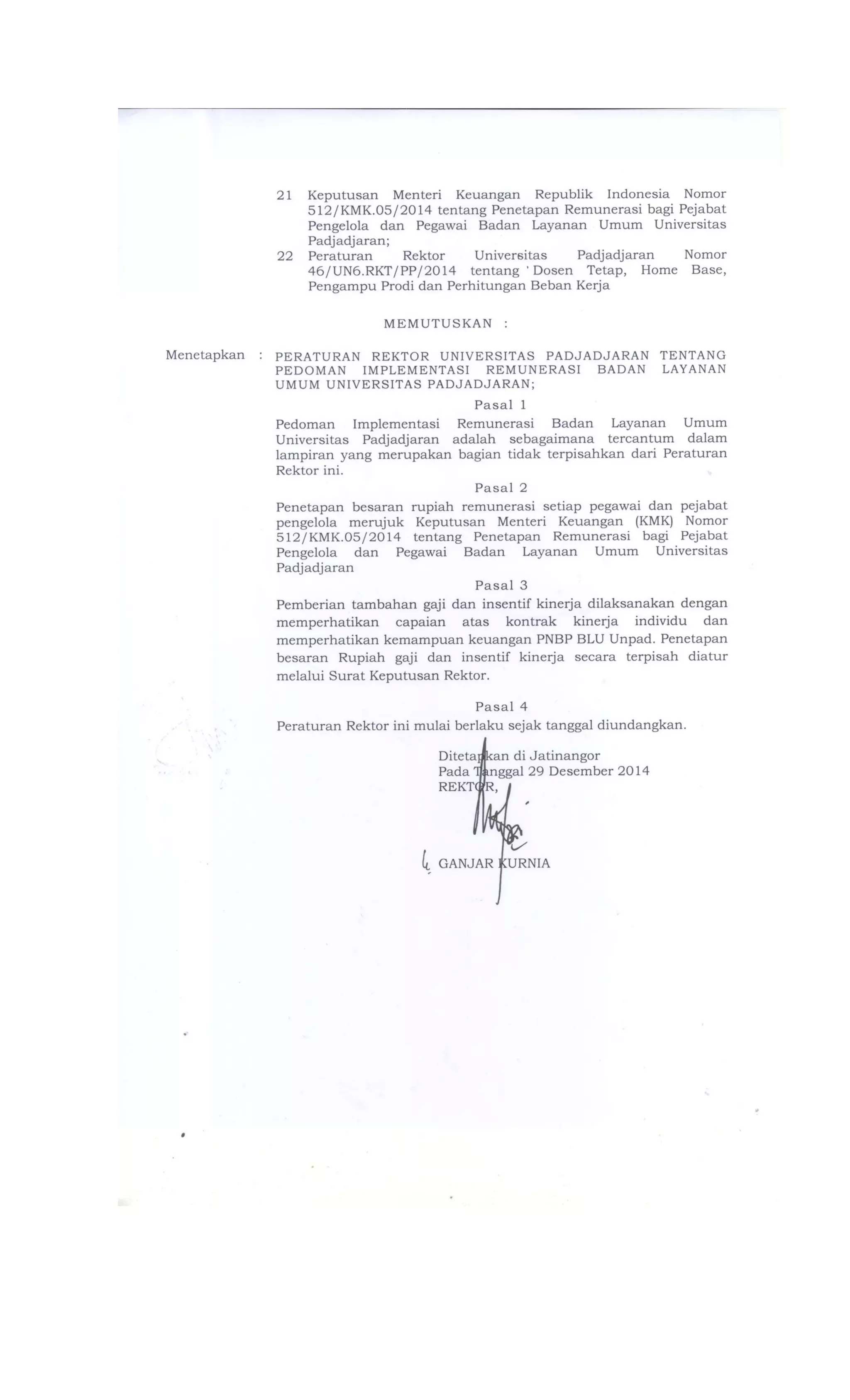 Lampiran pedoman-implementasi-remunerasi-blu-unpad | PDF