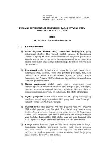 Lampiran pedoman-implementasi-remunerasi-blu-unpad | PDF