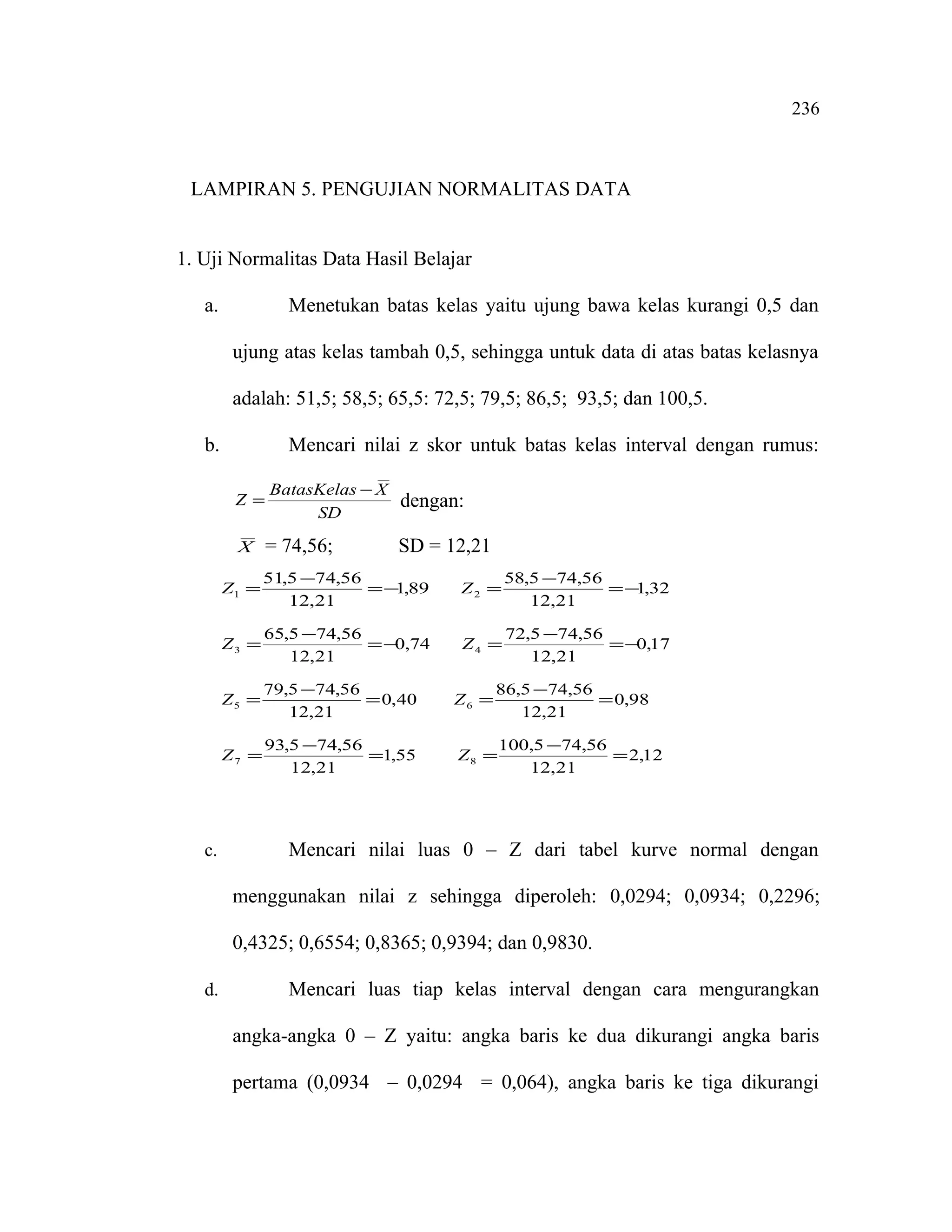 Lampiran 5 normalitas | DOC