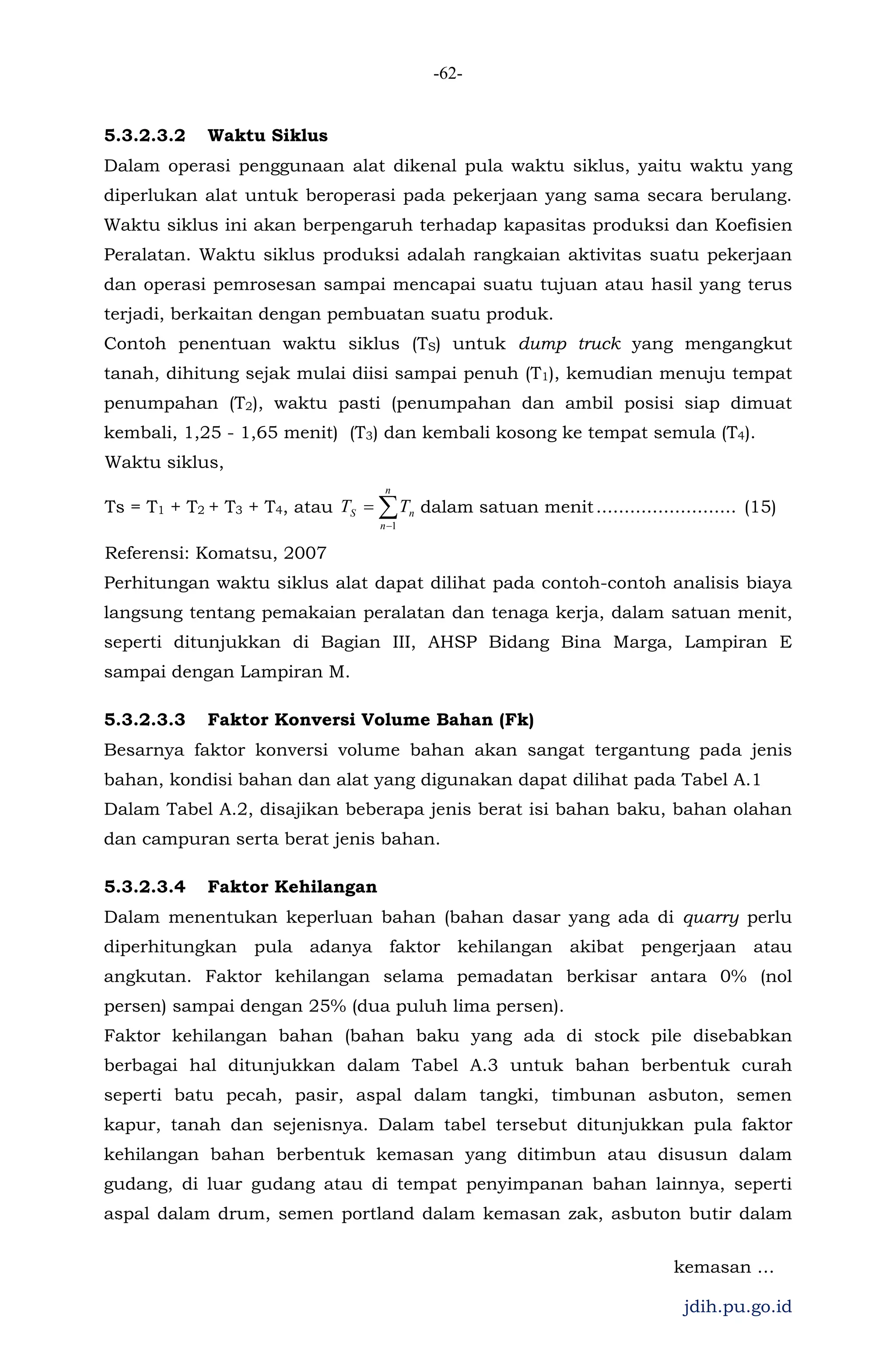 ANALISIS HARGA SATUAN PEKERJAAN (AHSP) | PDF