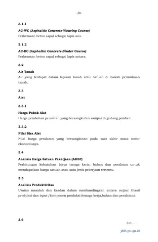 ANALISIS HARGA SATUAN PEKERJAAN (AHSP) | PDF