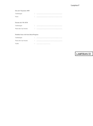 Lampiran f borang unjuran murid | PDF