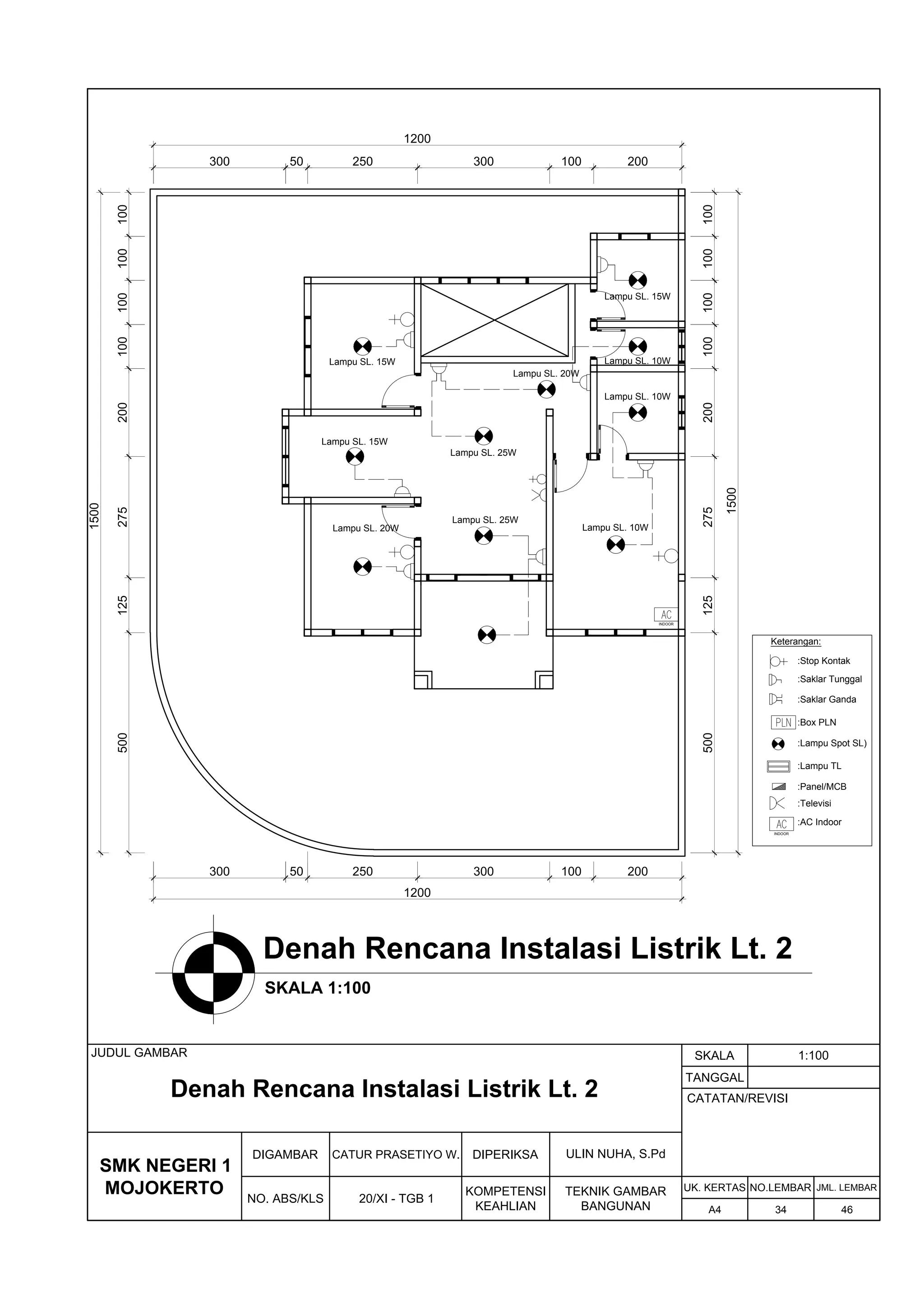 Gambar Kerja Rumah 2 Lantai (Gambar Arsitektural, Mekanikal Elektrikal ...