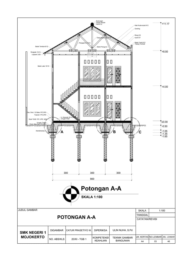 Gambar Kerja Rumah 2 Lantai (Gambar Arsitektural, Mekanikal Elektrikal ...