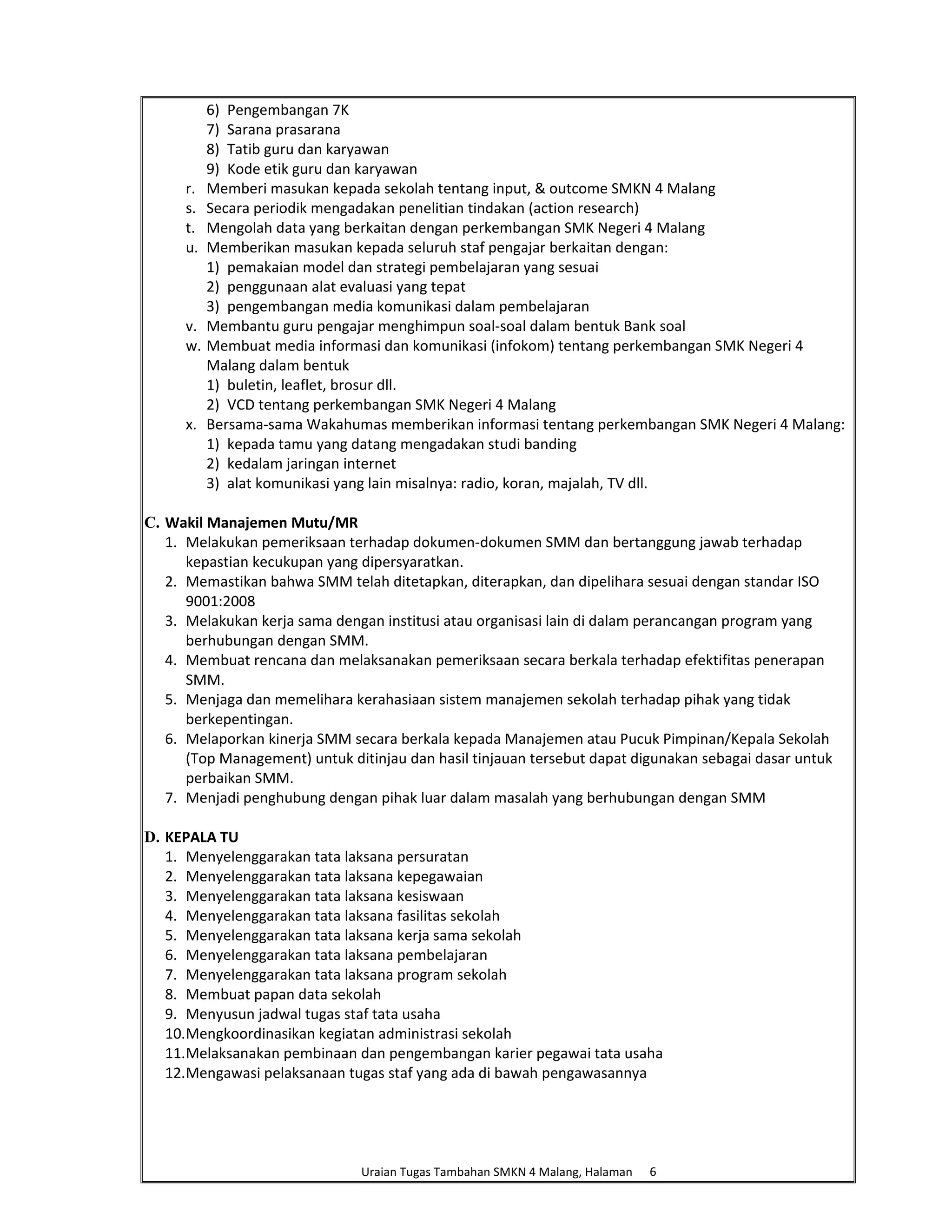 Lampiran iii uraian tugas | PDF