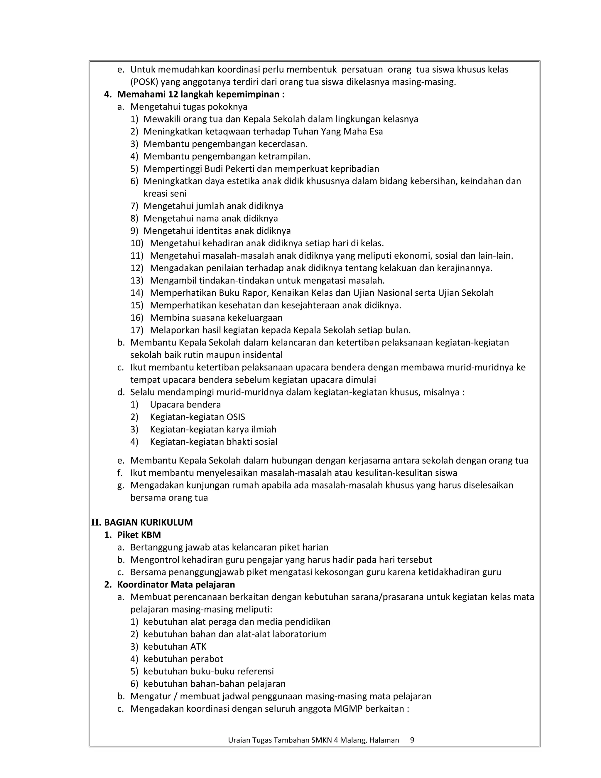 Lampiran iii uraian tugas | PDF
