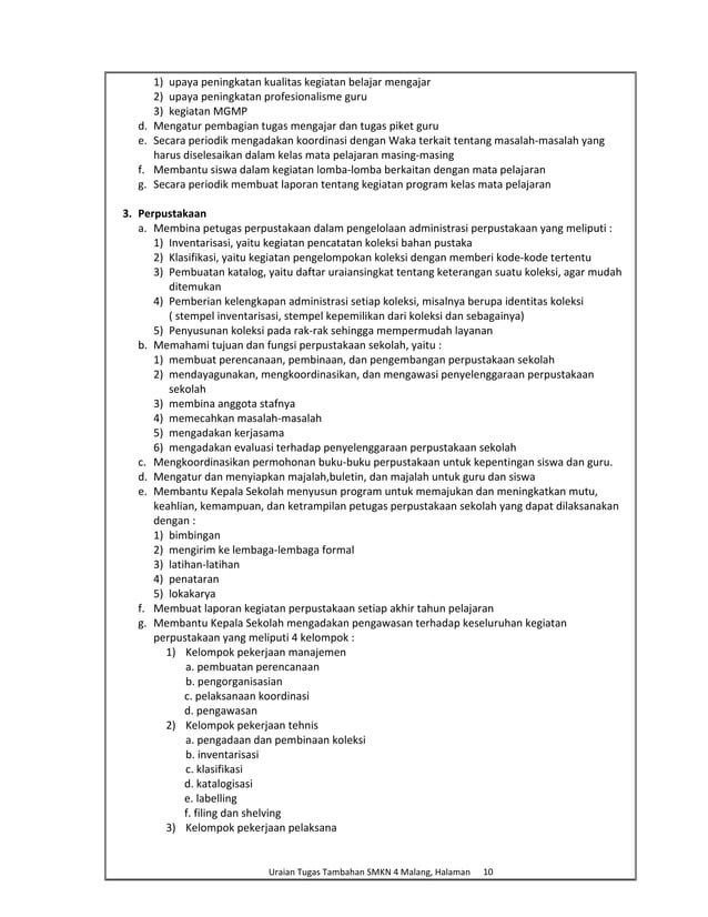 Lampiran iii uraian tugas | PDF