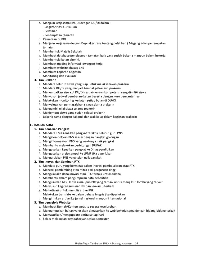 Lampiran iii uraian tugas | PDF