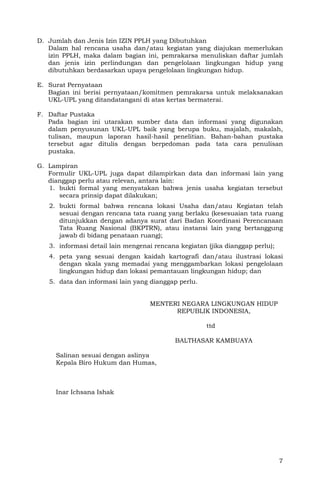 Lampiran iv permen 16 th 2012 ukl upl | PDF