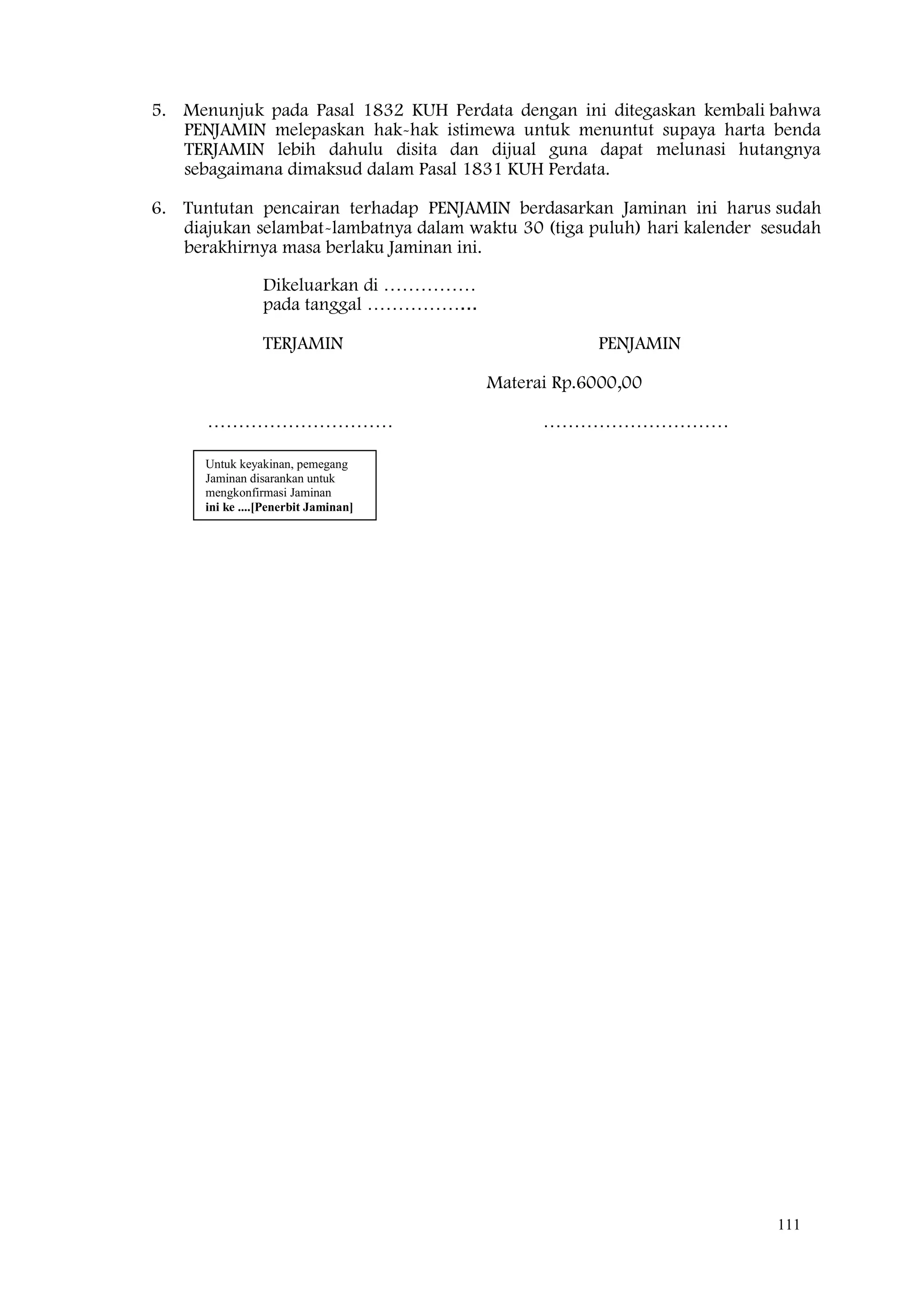 Lampiran jaminan penawaran | PDF