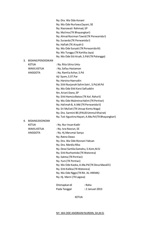 Lampiran kepengurusan dpc | PDF