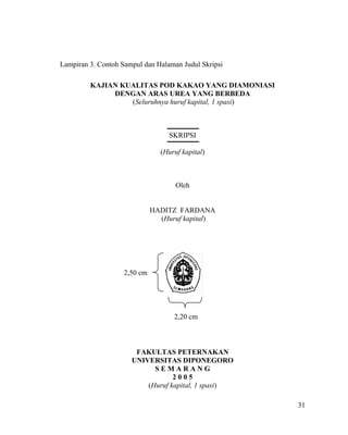 Contoh Lampiran Karya Ilmiah Mahasiswa Peternakan UNDIP | PDF