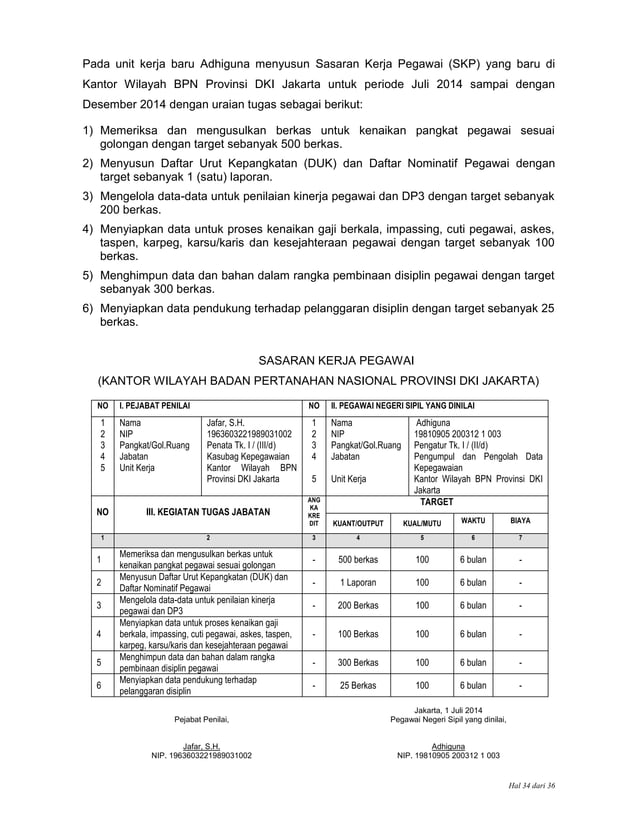 Lampiran panduan penyusunan skp | PDF