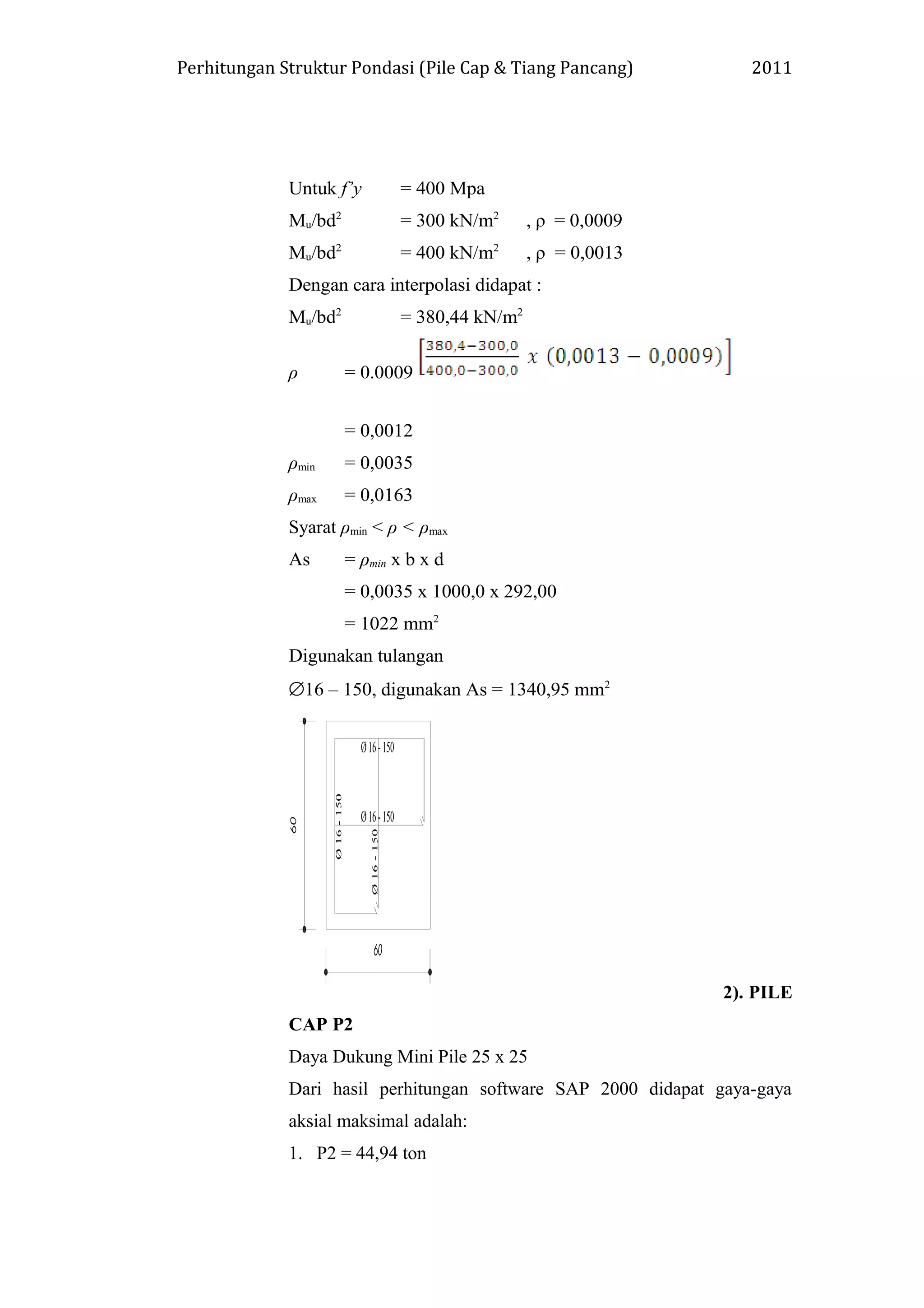Lampiran perhit, pondasi | PDF