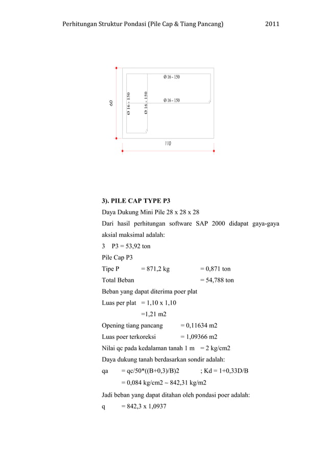 Lampiran perhit, pondasi | PDF