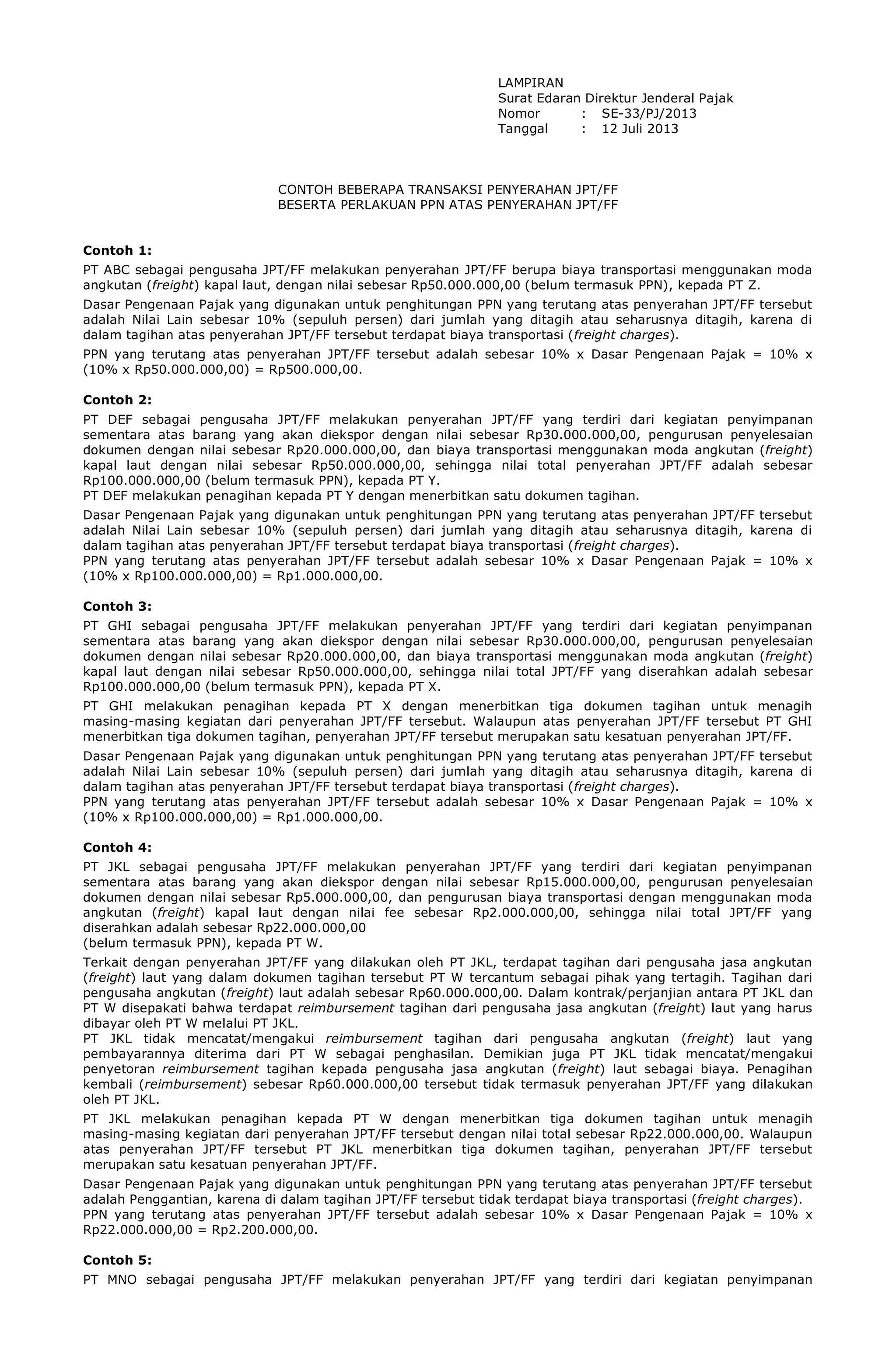 Lampiran se 33 2013 | PDF