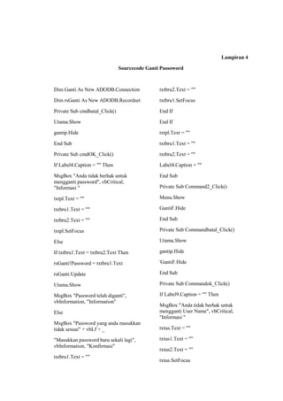 Lampiran source code | PDF