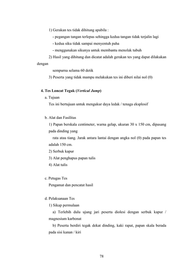 Lampiran tes kesegaran jasmani indonesia (2) | PDF