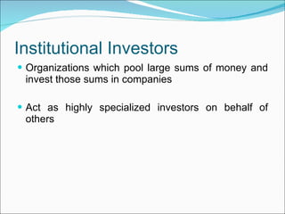 Role of Institutional Investors in Corporate Governance | PPT