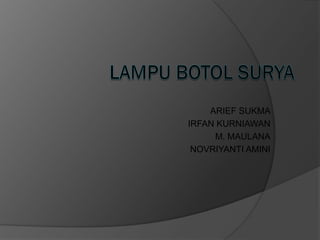 Lampu botol surya | PPTX