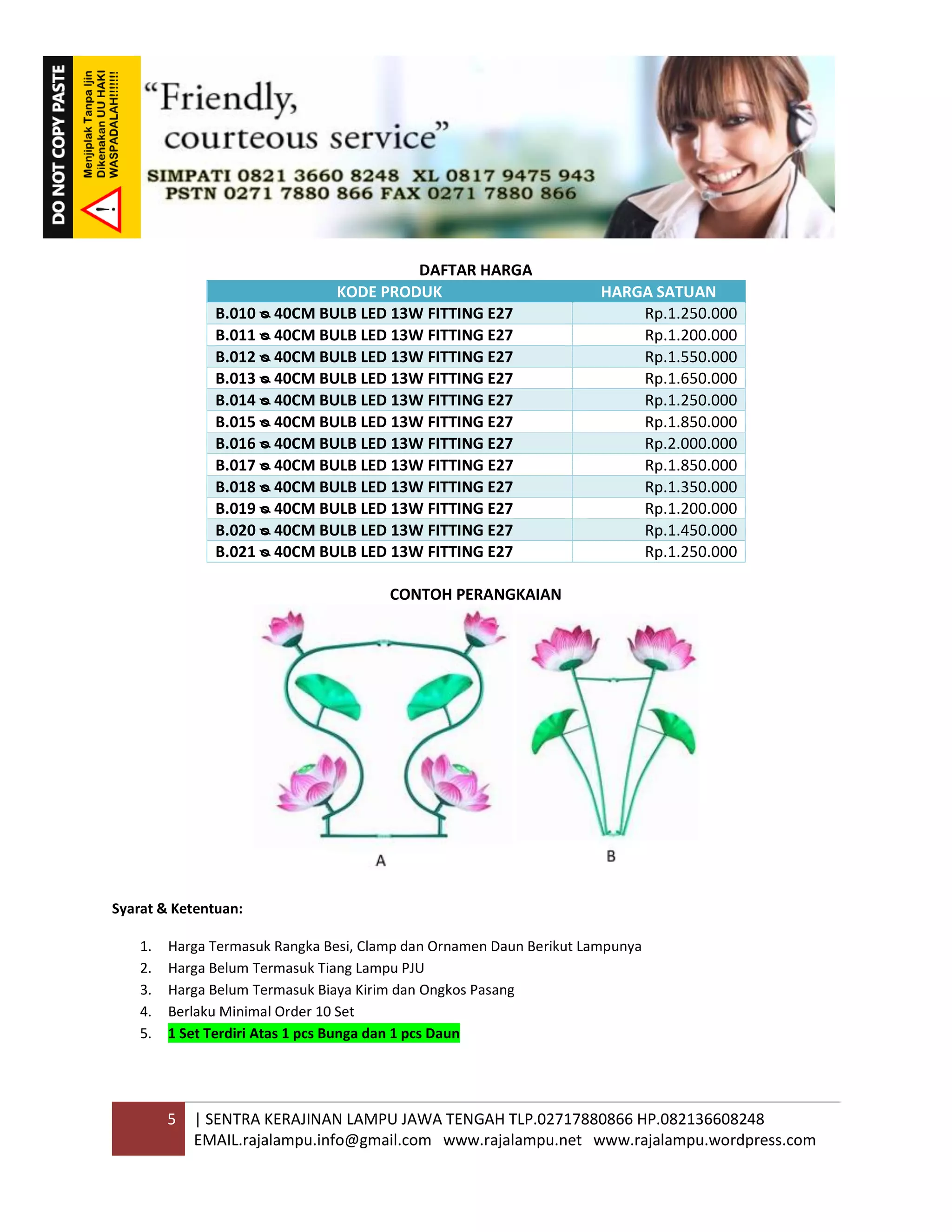 Lampu Hias Bunga Dekoratif Tiang PJU | PDF